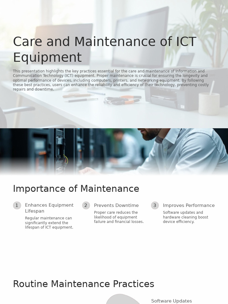 Care and Maintenance of ICT E | PDF | Computer Network | Information ...