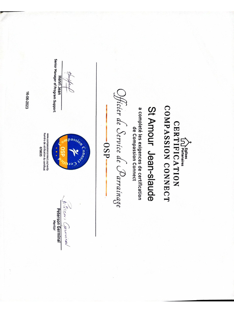 Certificat OSP | PDF