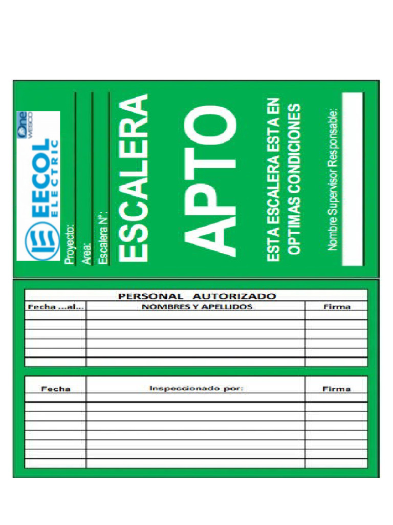 Tarjeta Escalera | PDF