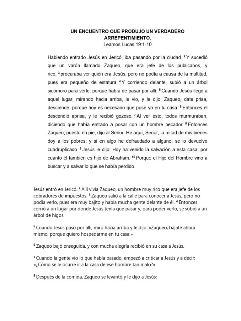 Encuentro Transformador de Zaqueo | PDF