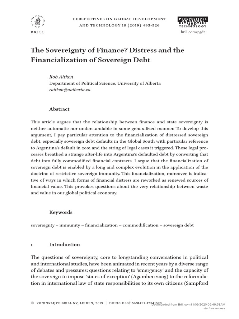 Distress and The Financialization of Sovereign Debt | PDF | Sovereign ...