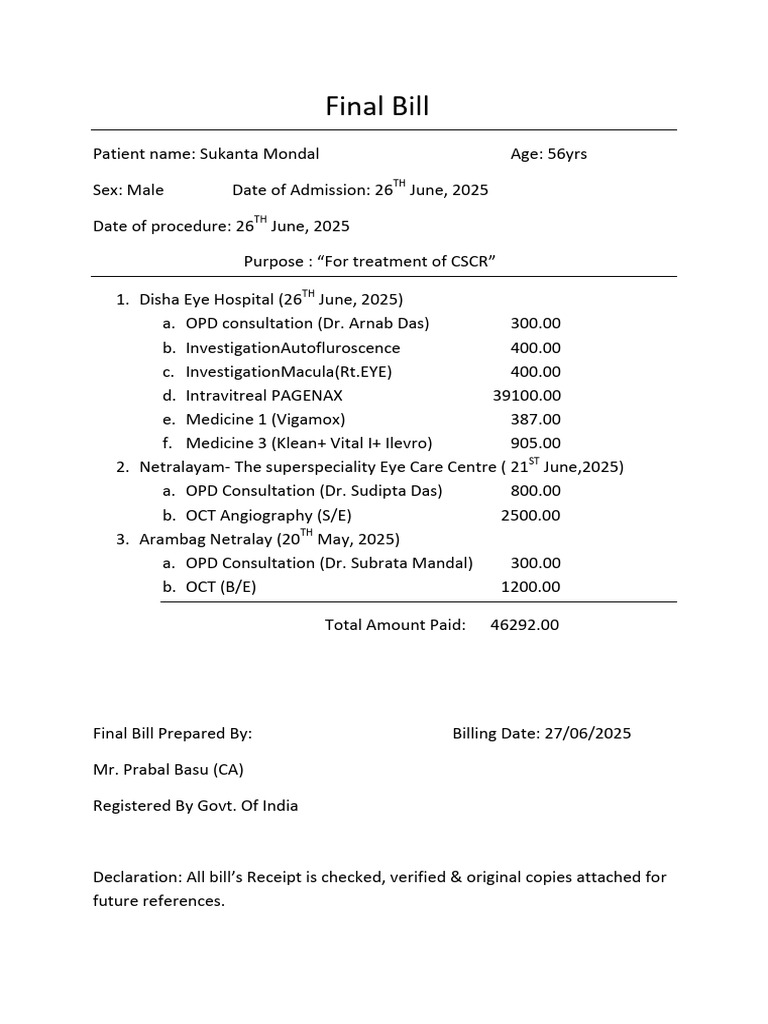 Final Bill | PDF