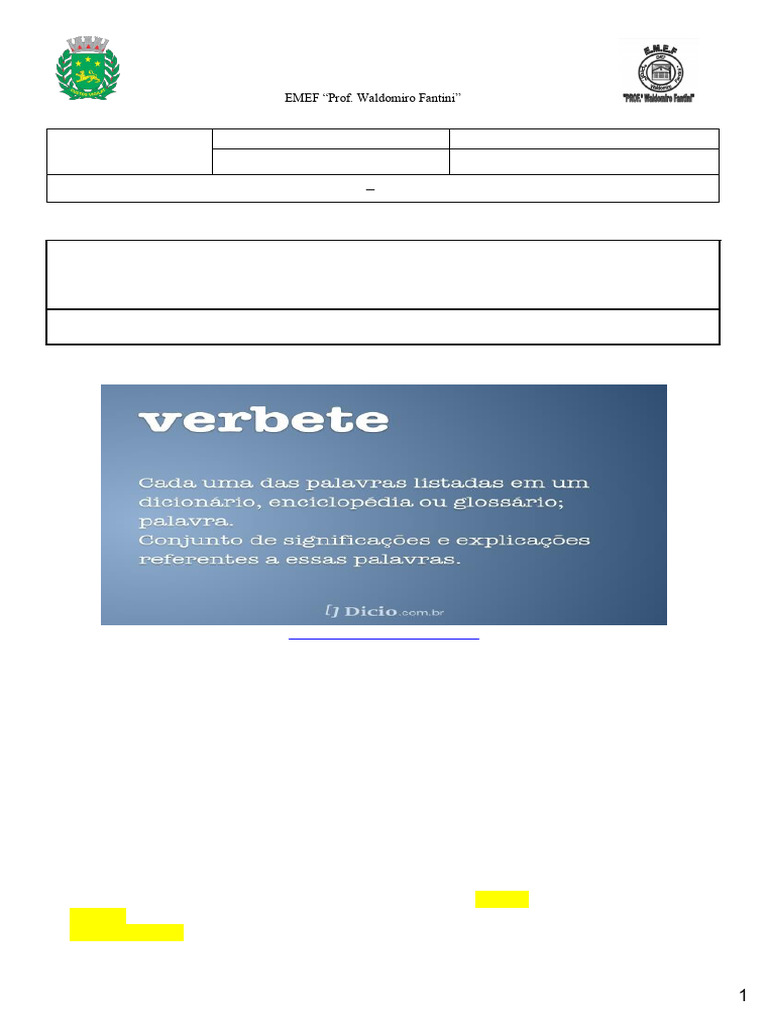 Entendendo o Gênero Verbete em Textos | PDF | Corpo humano | Célula ...