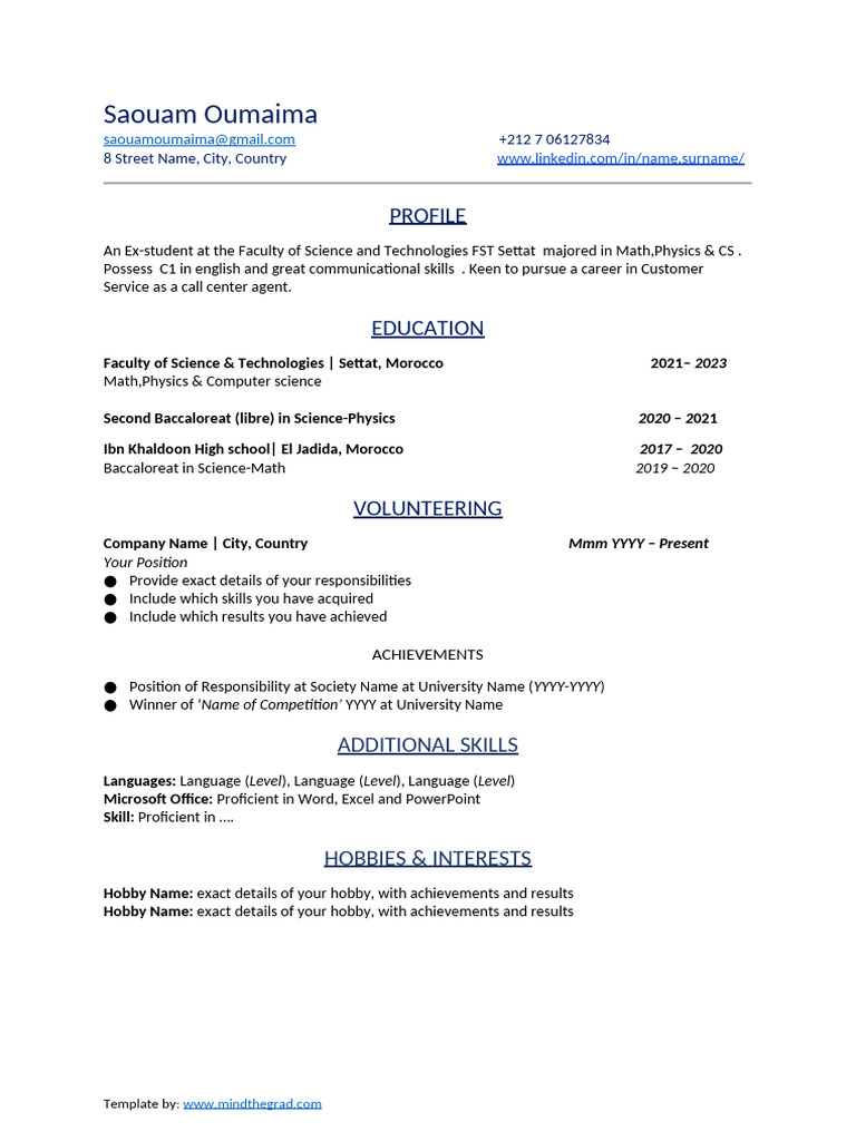 Free CV Template | PDF