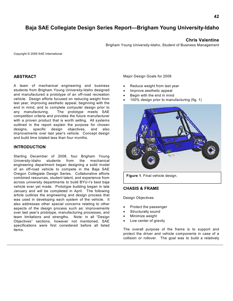 Baja SAE Collegiate Design Series Report-Brigham Young University-Idaho ...