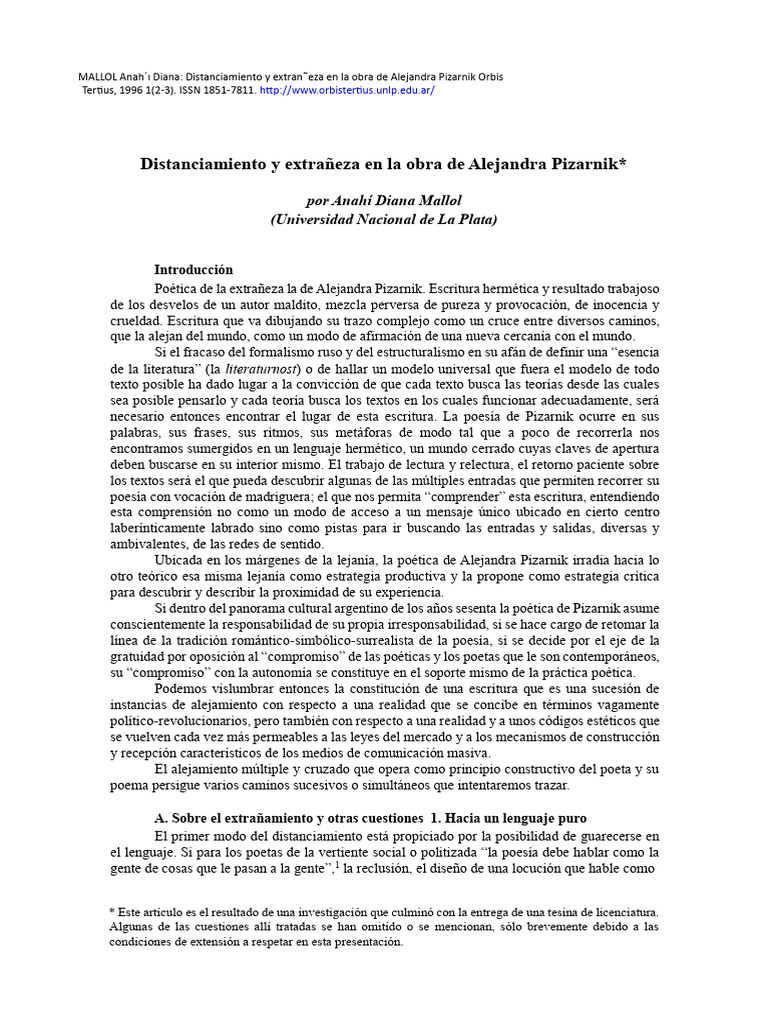 Mallol Sobre Pizarnik | PDF | Metáfora | Poesía