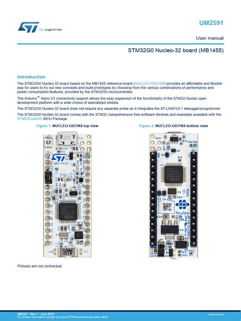 Um2591 Stm32g0 Nucleo32 Board Mb1455 Stmicroelectronics | PDF | Usb ...