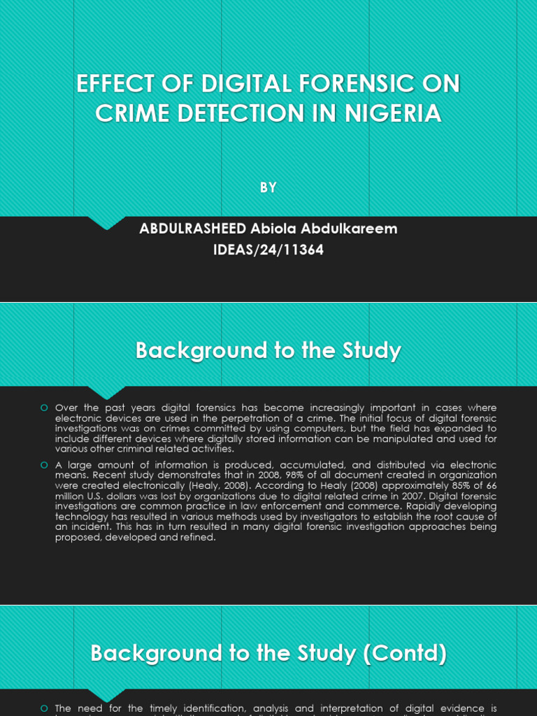 Effect of Digital Forensic On Crime Detection in Nigeria | PDF | Crimes ...