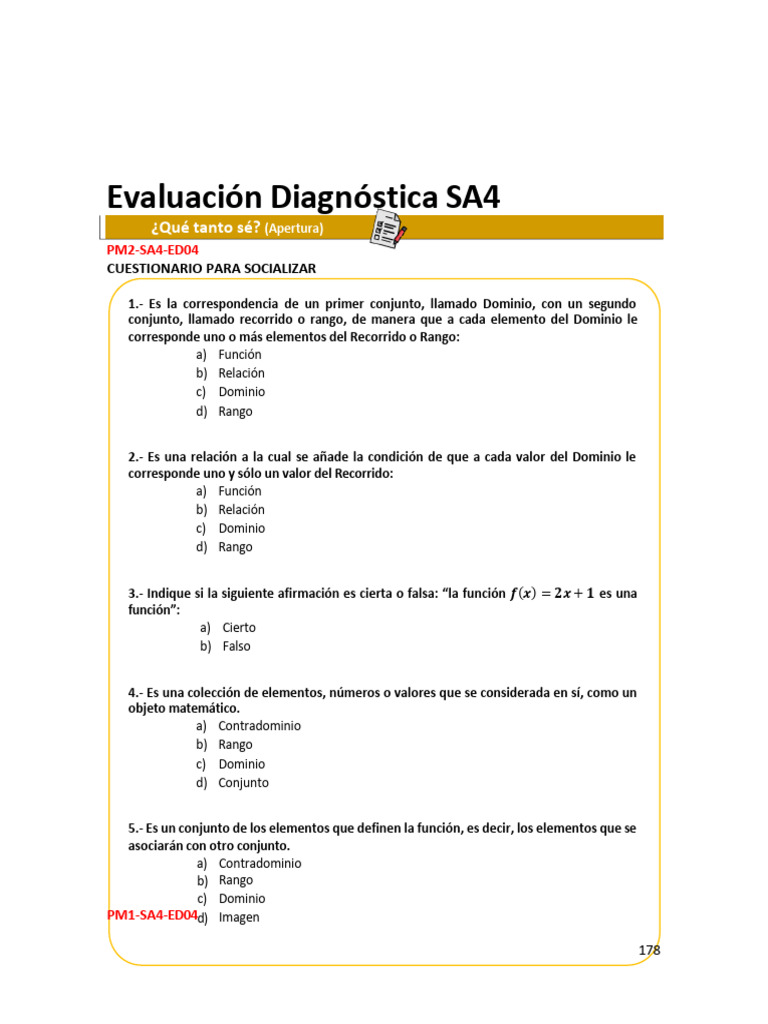 Progresion 12. Relaciones y Funciones | PDF | Función (Matemáticas) | Ecuaciones