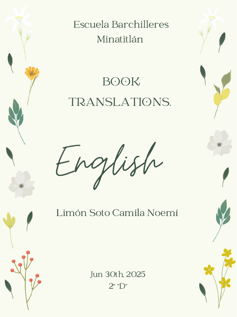 Documento A4 Portada de Proyecto Floral Verde y Amarillo - 20250629 - 214821 - 0000 | PDF