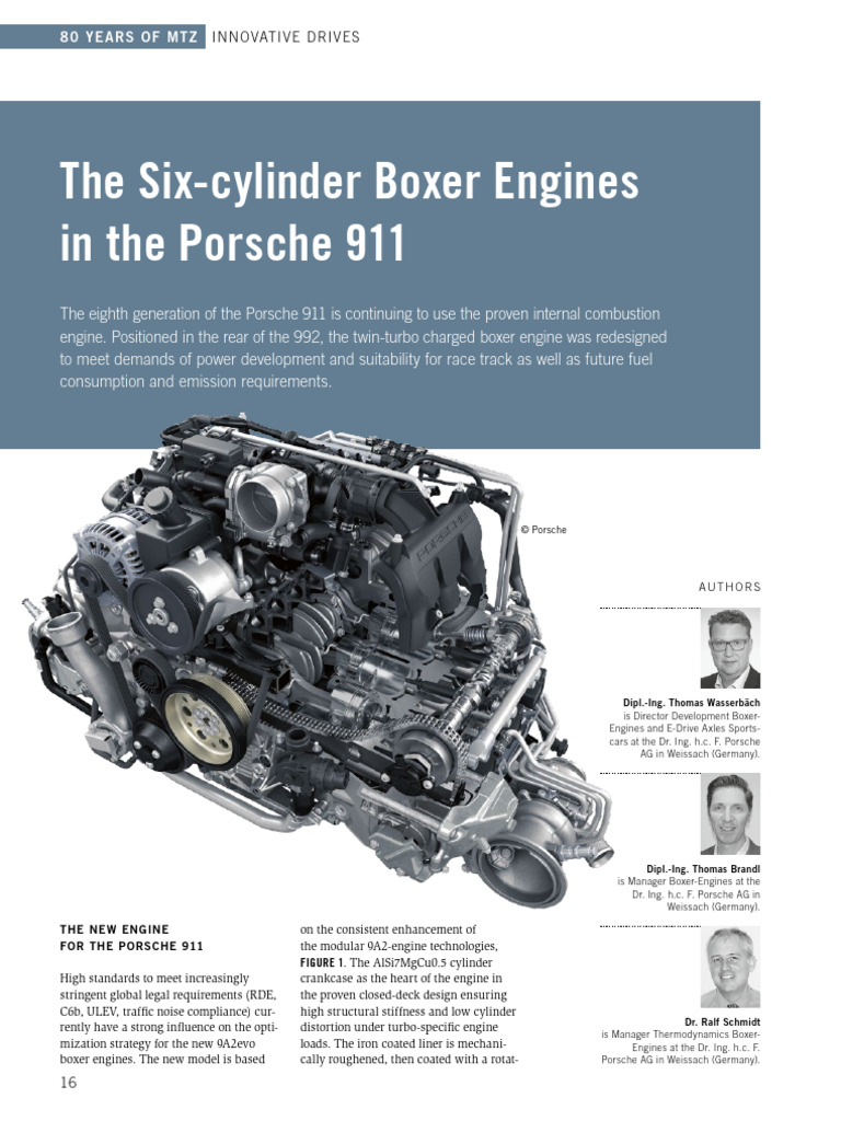 The Six-Cylinder Boxer Engines in The Porsche 911 | PDF | Engines ...