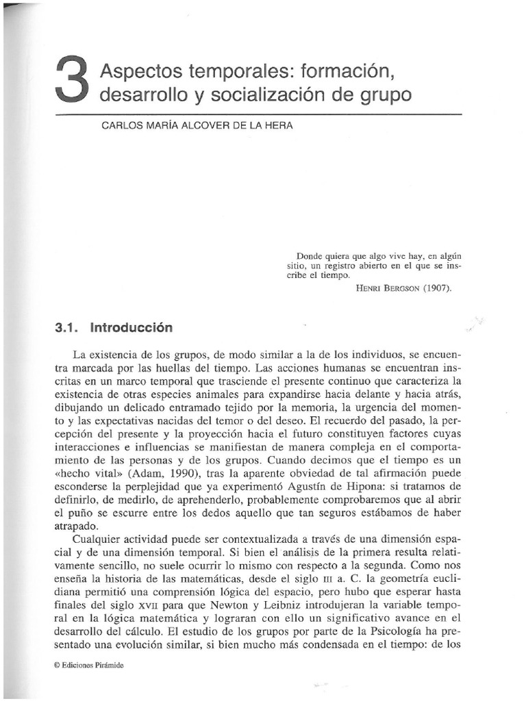 Aspectos Temporales Formaciã N Desarrollo y Socializaciã N de Grupo | PDF