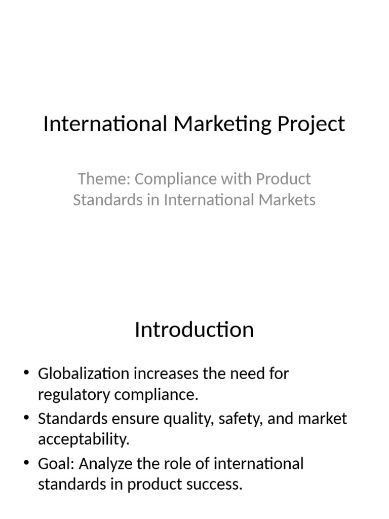 International Marketing Project Presentation | PDF