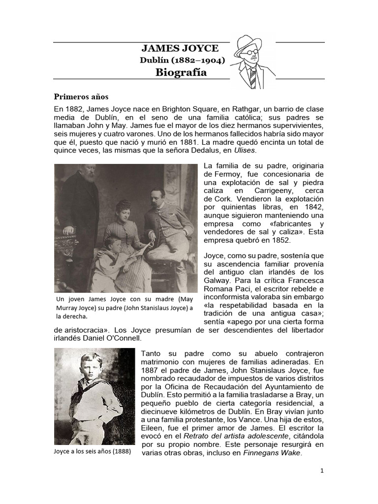 Biografía resumida de James Joyce | PDF | James Joyce | Ulises (novela)