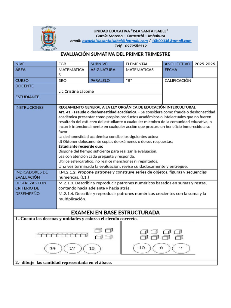 Ex Mate Tercer 1er Tri | PDF