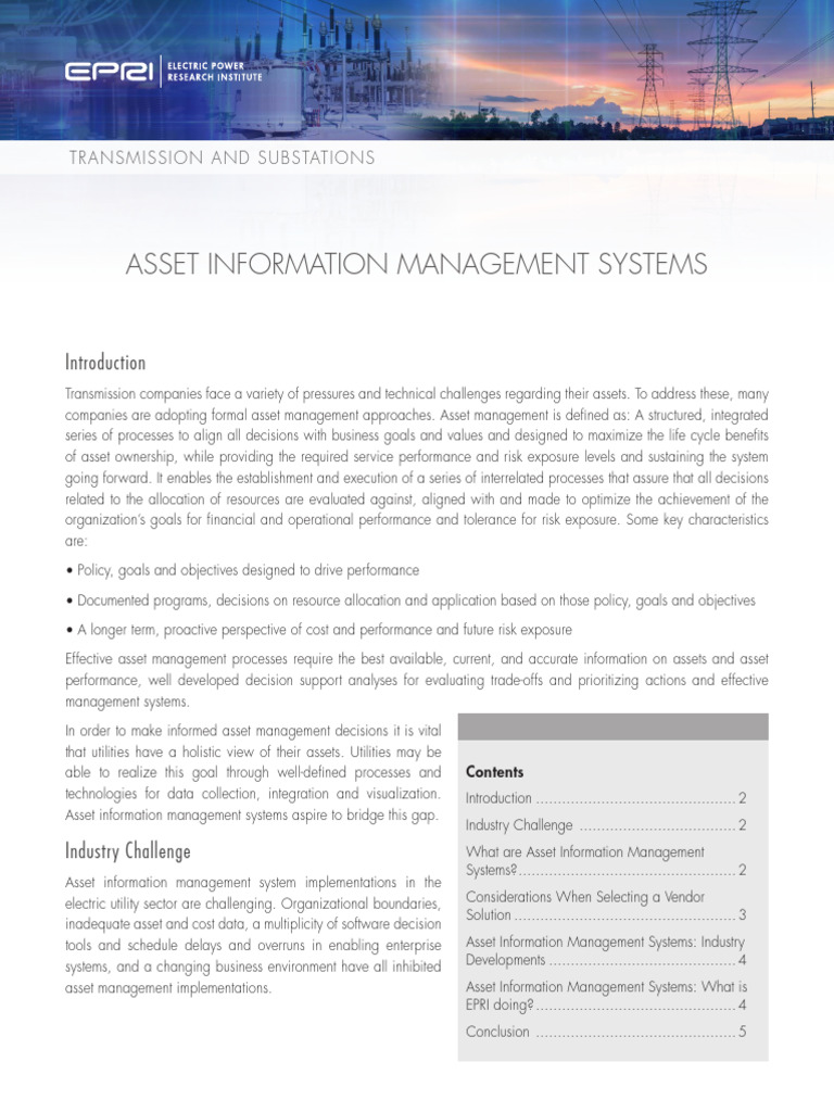 Asset Information Management Systems | PDF | Asset Management | System