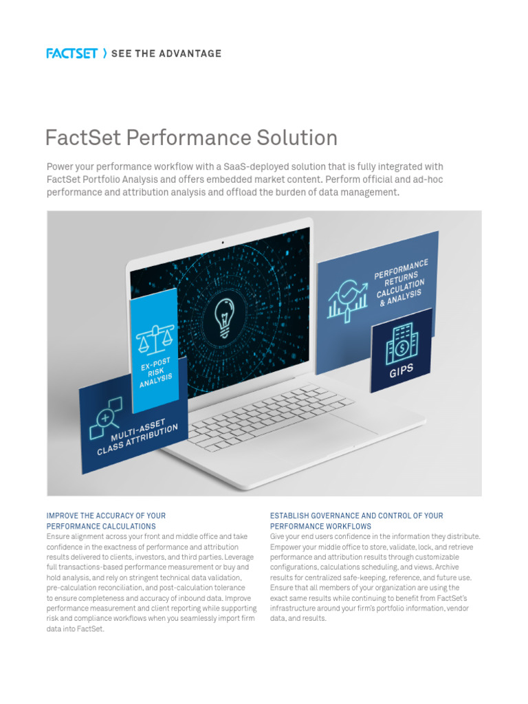 Factset Performance Solution Brochure | PDF | Fact Set | Data Management