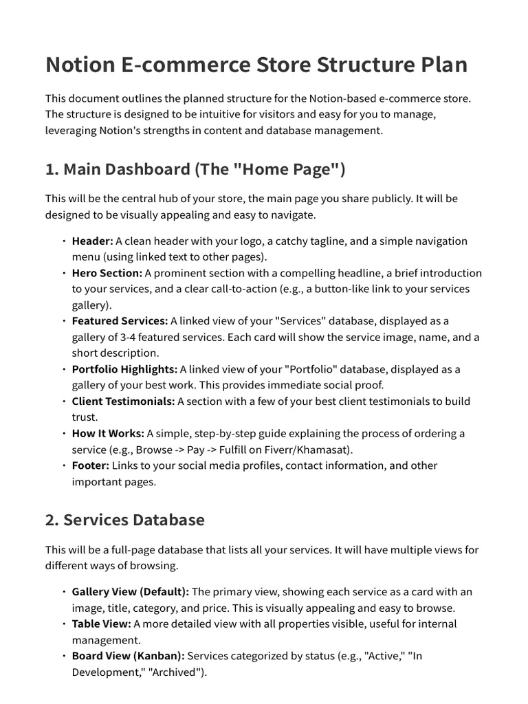 Notion E-commerce Store Blueprint | PDF | Databases | Software