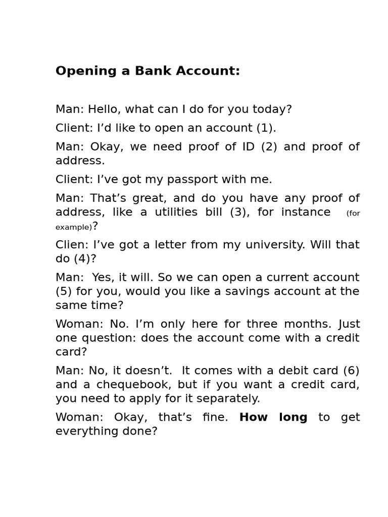 How to Open a Bank Account Guide | PDF