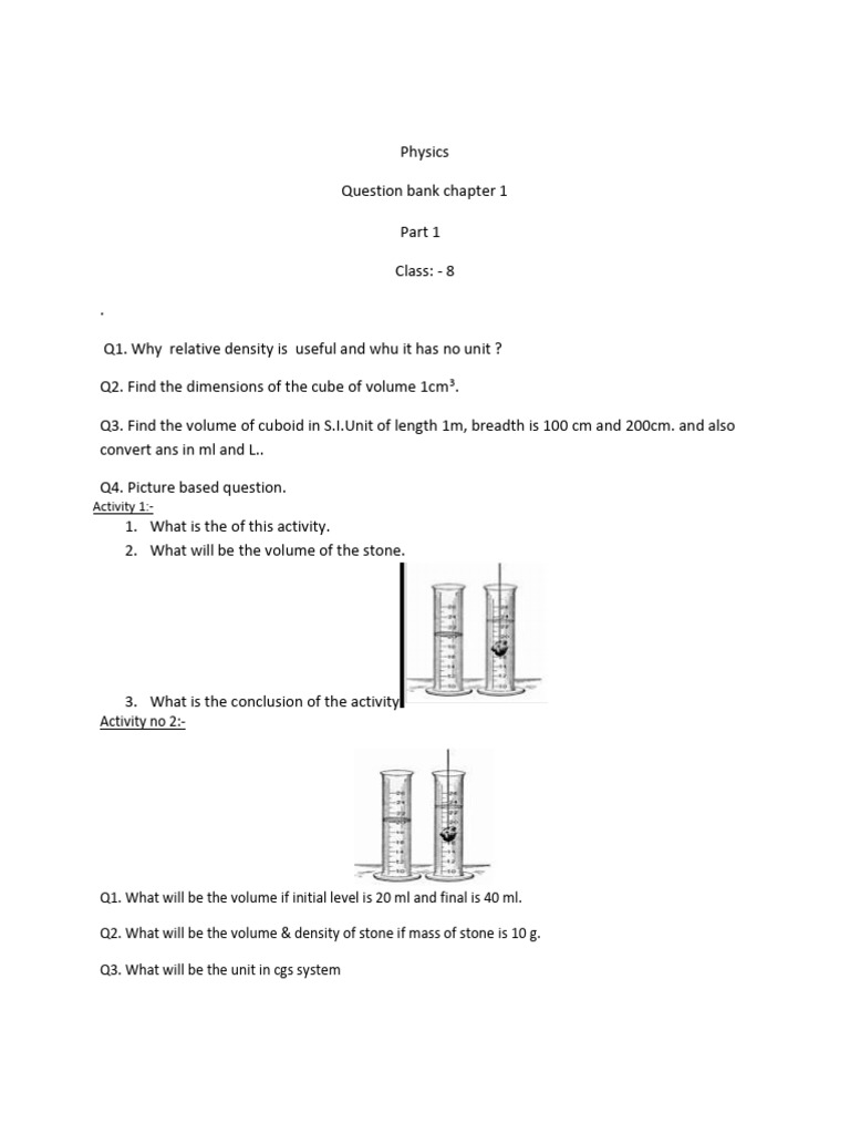 Physics Class 8th Chap 2 Question Bank-A.B. | PDF
