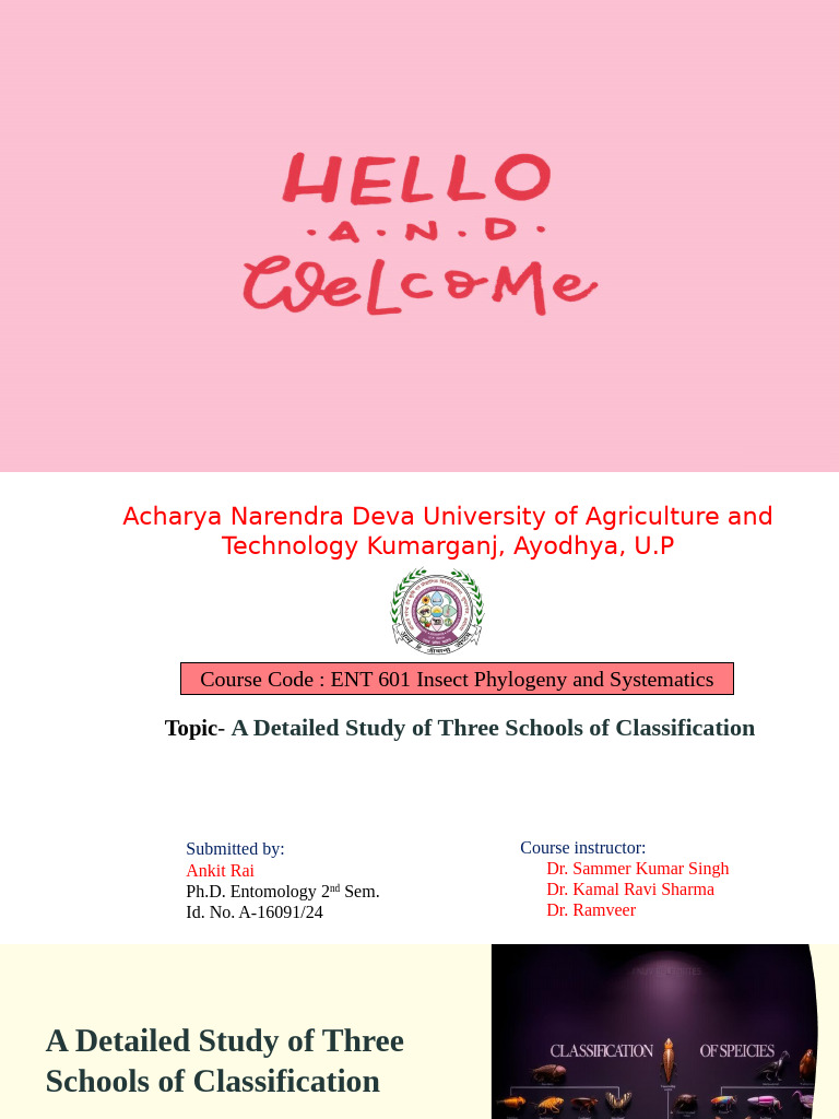 A Detailed Study of Three Schools of Classification | PDF | Phylogenetics | Taxonomy (Biology)