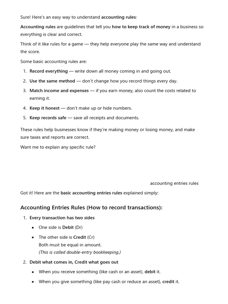Accounting Rules Simplified | PDF | Debits And Credits | Cash Flow ...