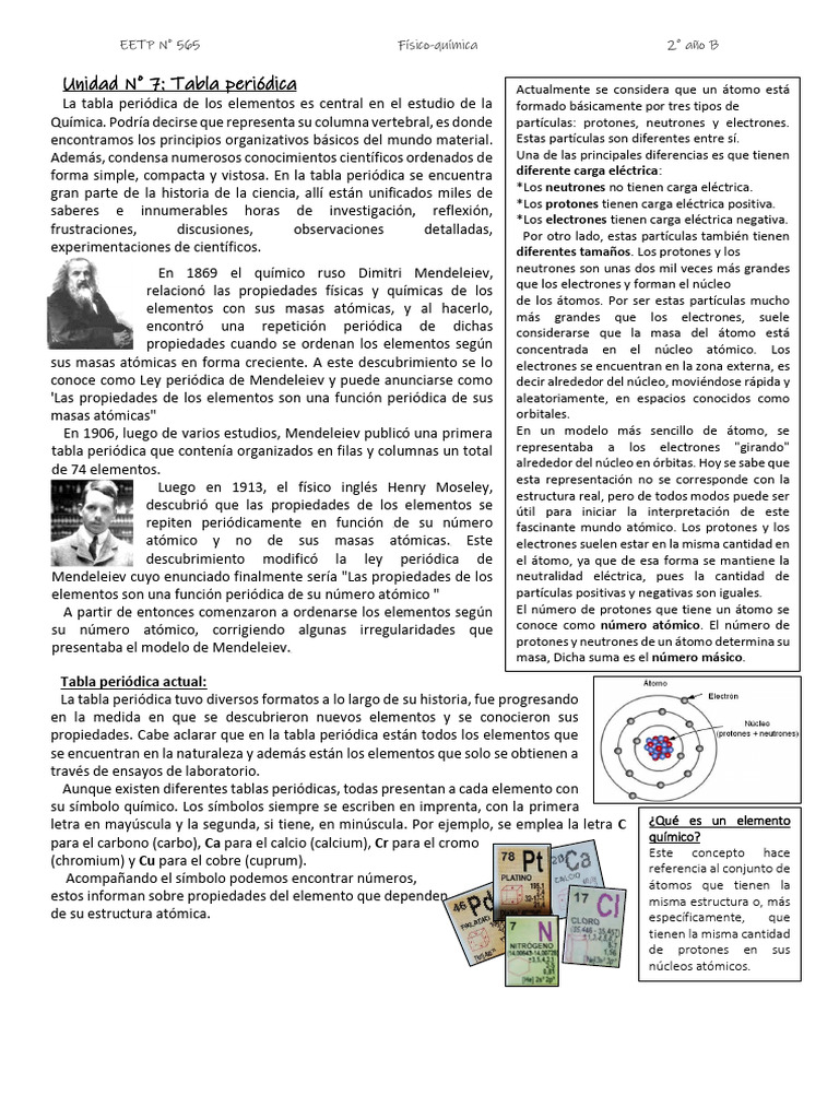 Tabla Periódica en Físico-Química | PDF | Átomos | Isótopo
