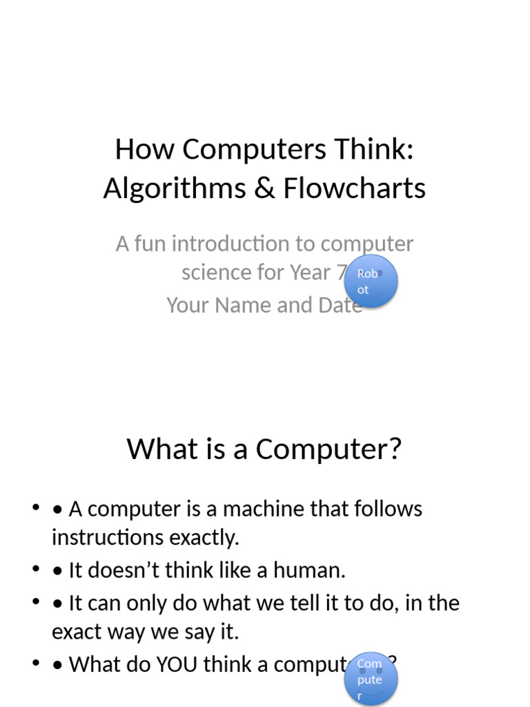 Year7 Algorithms Flowcharts Demo With Visuals | PDF | Algorithms | Computer Engineering