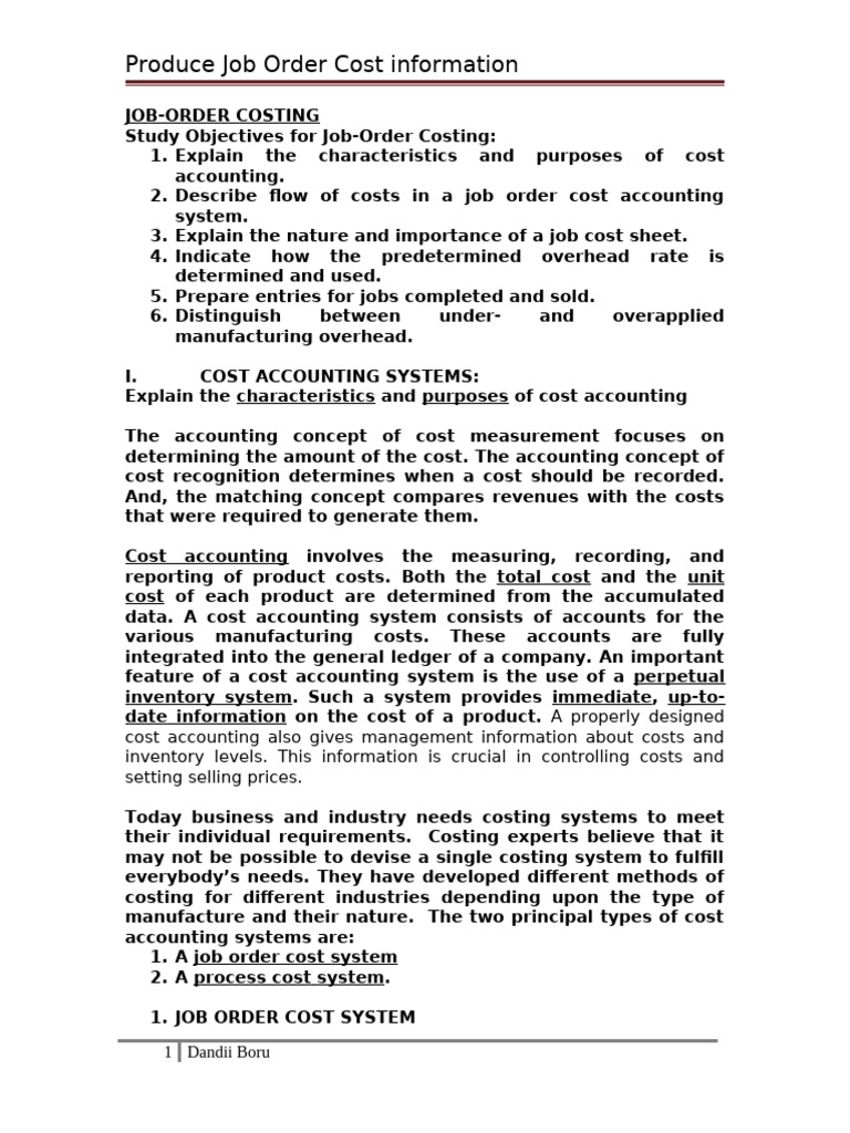 Produce Job Costing Information | PDF | Debits And Credits | Inventory