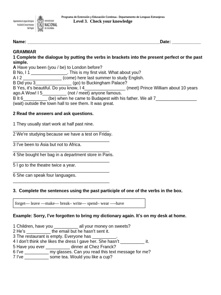 English Grammar Practice Level 3 | PDF