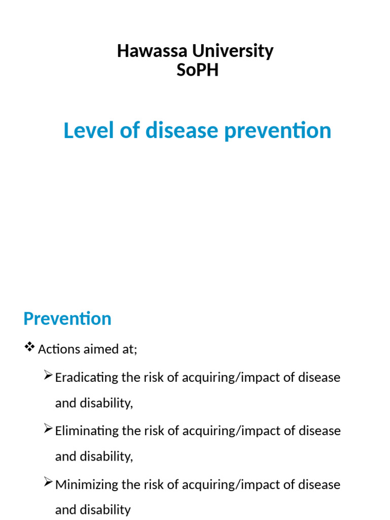 Levels and Strategies of Disease Prevention | PDF | Preventive ...