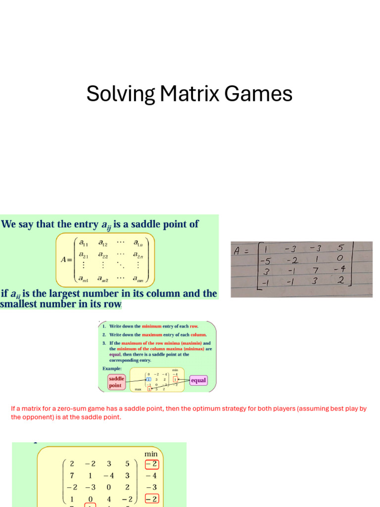 Lecture 6-Solving Matrix Games 2 | PDF