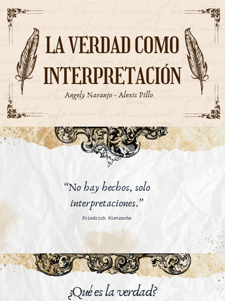 Presentación de Filosofía Sobre La Verdad Como Interpretacion | PDF
