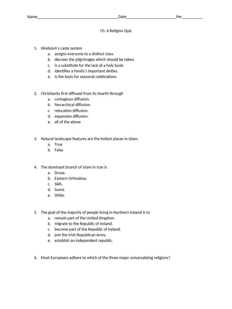 CH 6 Quiz | PDF