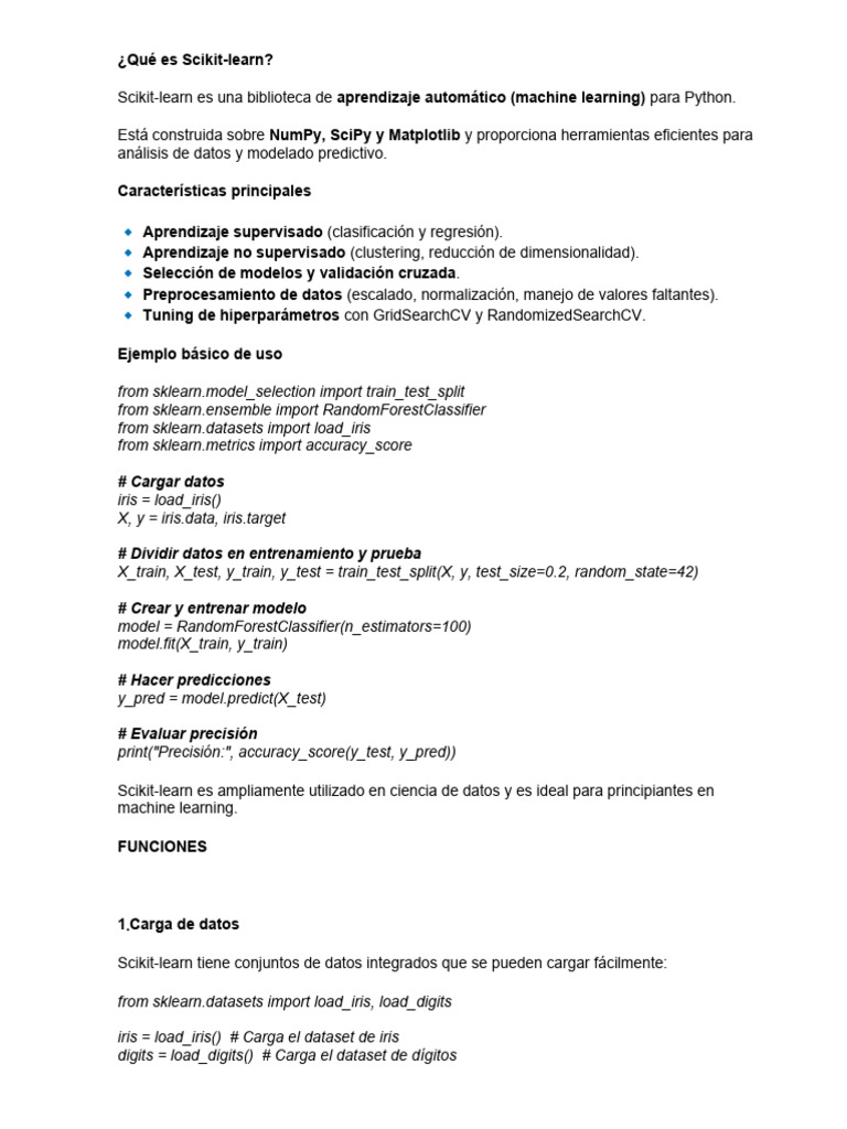Scikit Learn | PDF | Aprendizaje automático | Análisis de los datos