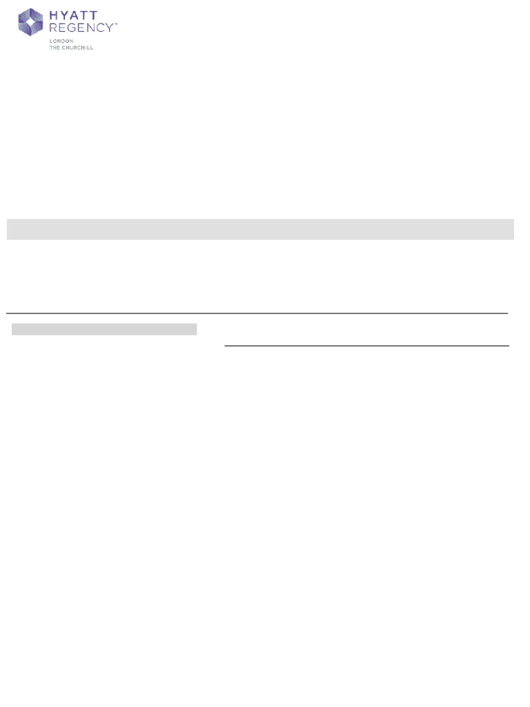 Hyatt Regency London Invoice Summary | PDF | Banking | Accounting