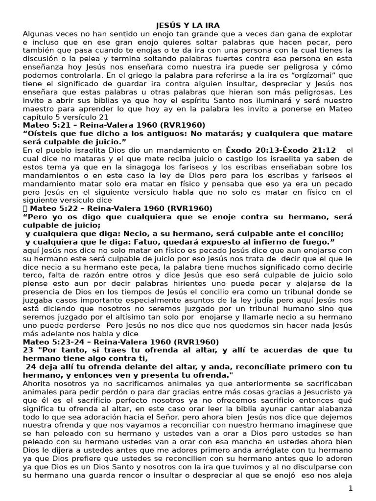 Jesus y La Ira | PDF | Pecado | Jesús