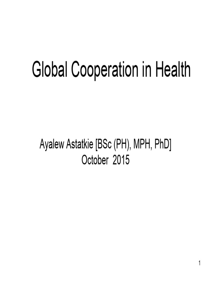 Key Actors in Global Health Cooperation | PDF | World Health ...