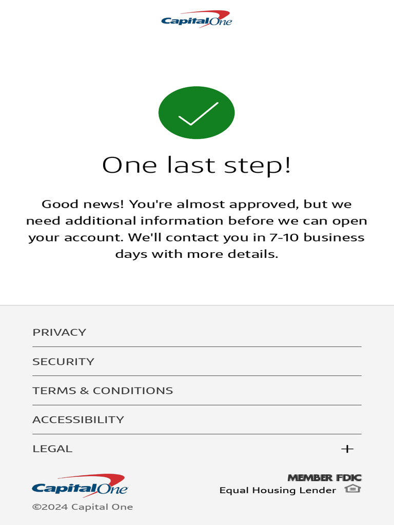 Capital One Application Status Update | PDF