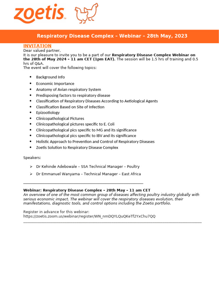 Respiratory Disease Complex Webinar Invitation Ethiopia 2 | PDF