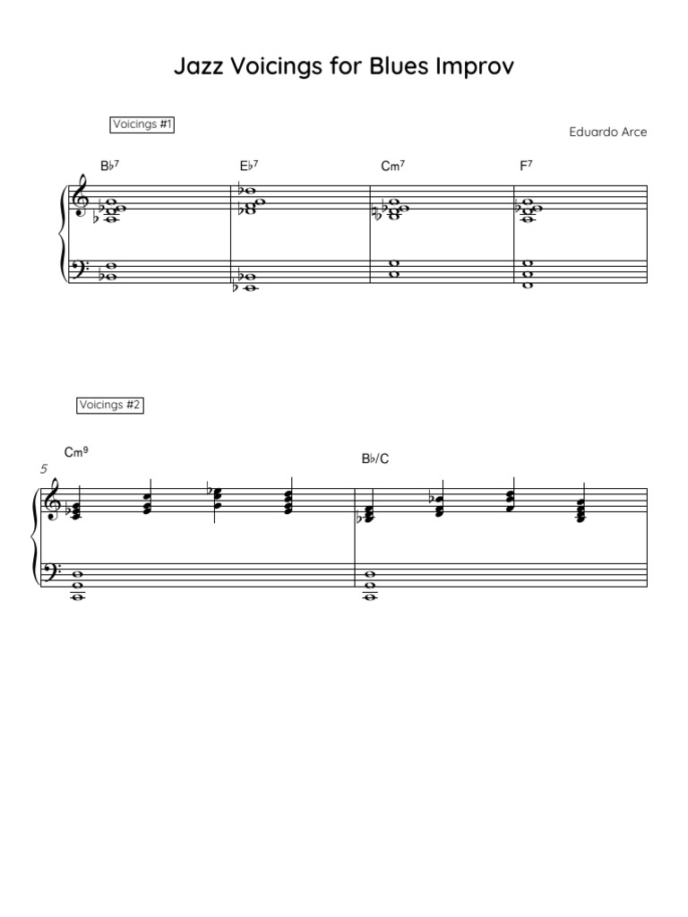Jazz Voicings For Blues Improv - Full Score | PDF