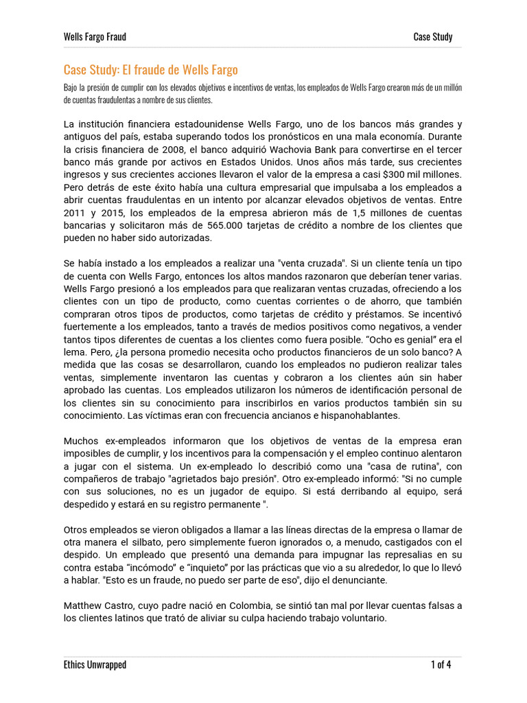 Wells Fargo Fraud | PDF | Wells Fargo | Bancos
