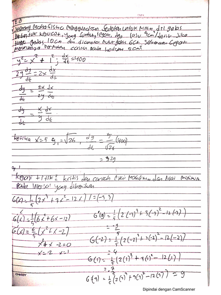 Kuis Kalkulus F1F021029 | PDF