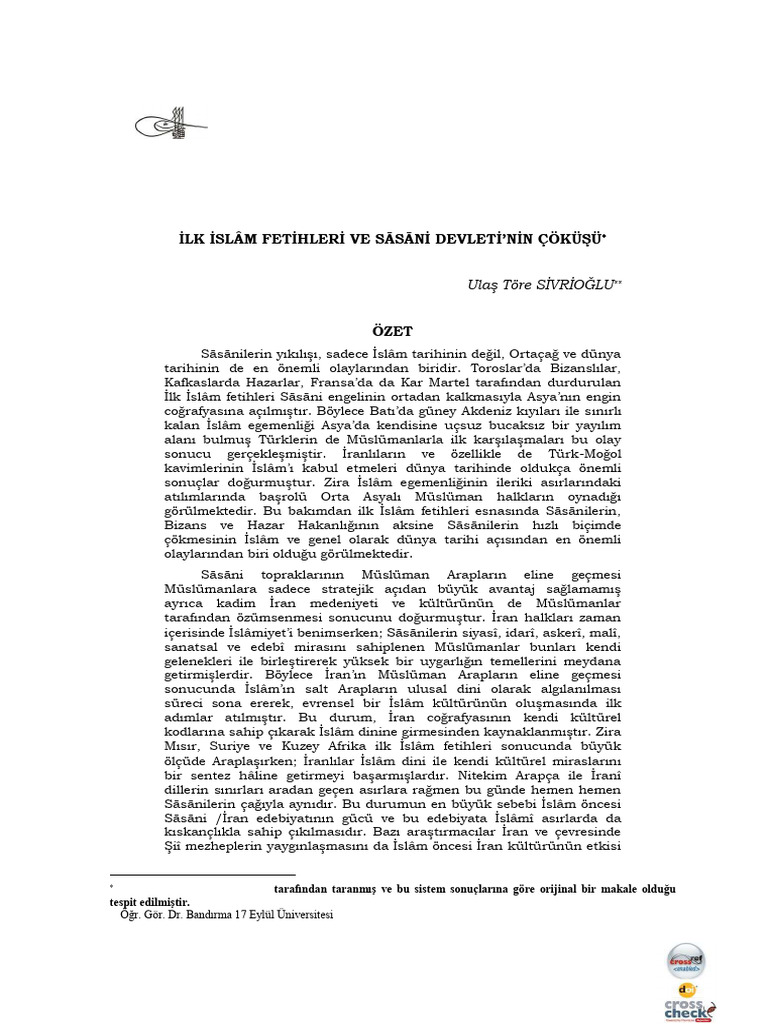 Ilk Islam Fetihleri Ve Sasani Devleti Ni | PDF