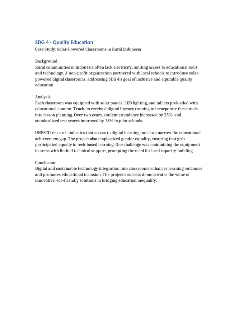 SDG 4 Quality Education Detailed | PDF