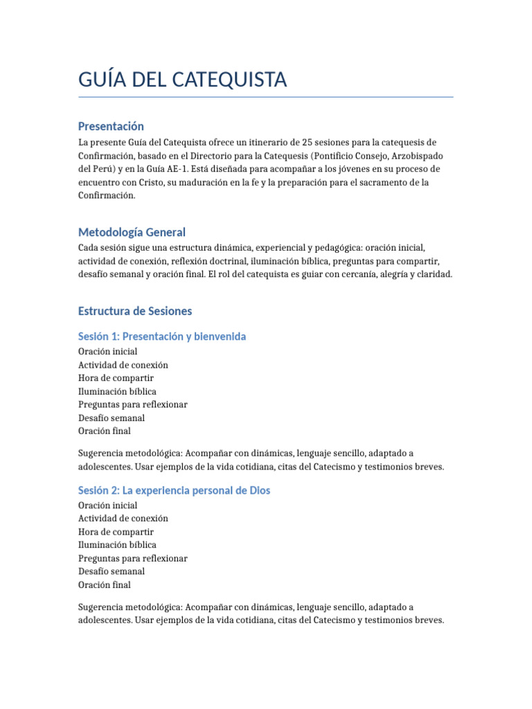 Guía Catequista Confirmación | PDF | Oración