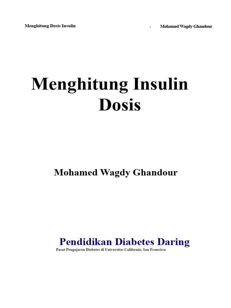 Menghitung Dosis Insulin Harian | PDF