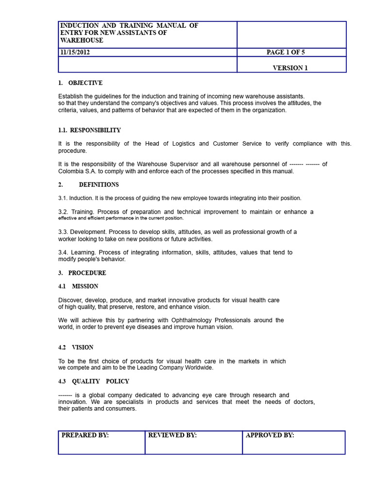 Warehouse Induction Process Guide | PDF | Performance Appraisal ...