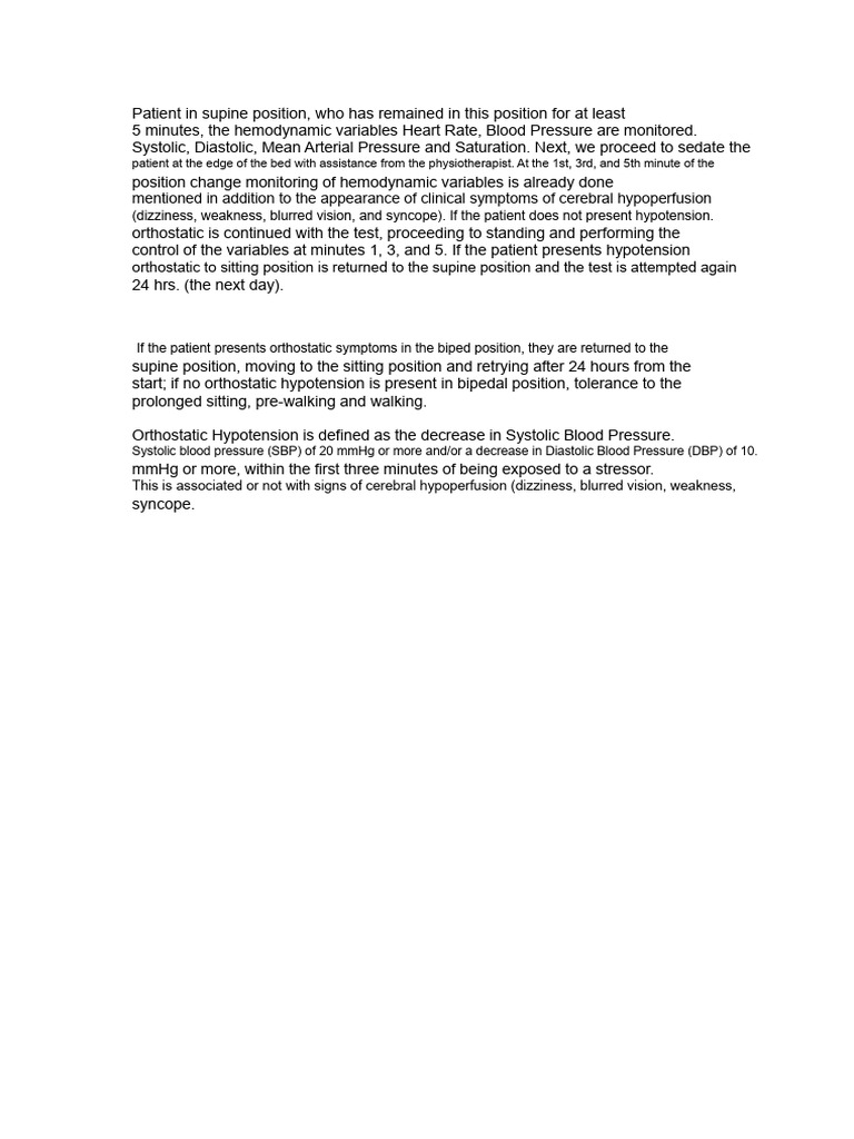 Orthostatic Tolerance Test | PDF