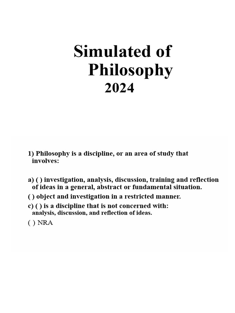 Overview of Philosophy Concepts 2024 | PDF | Reason | Socrates